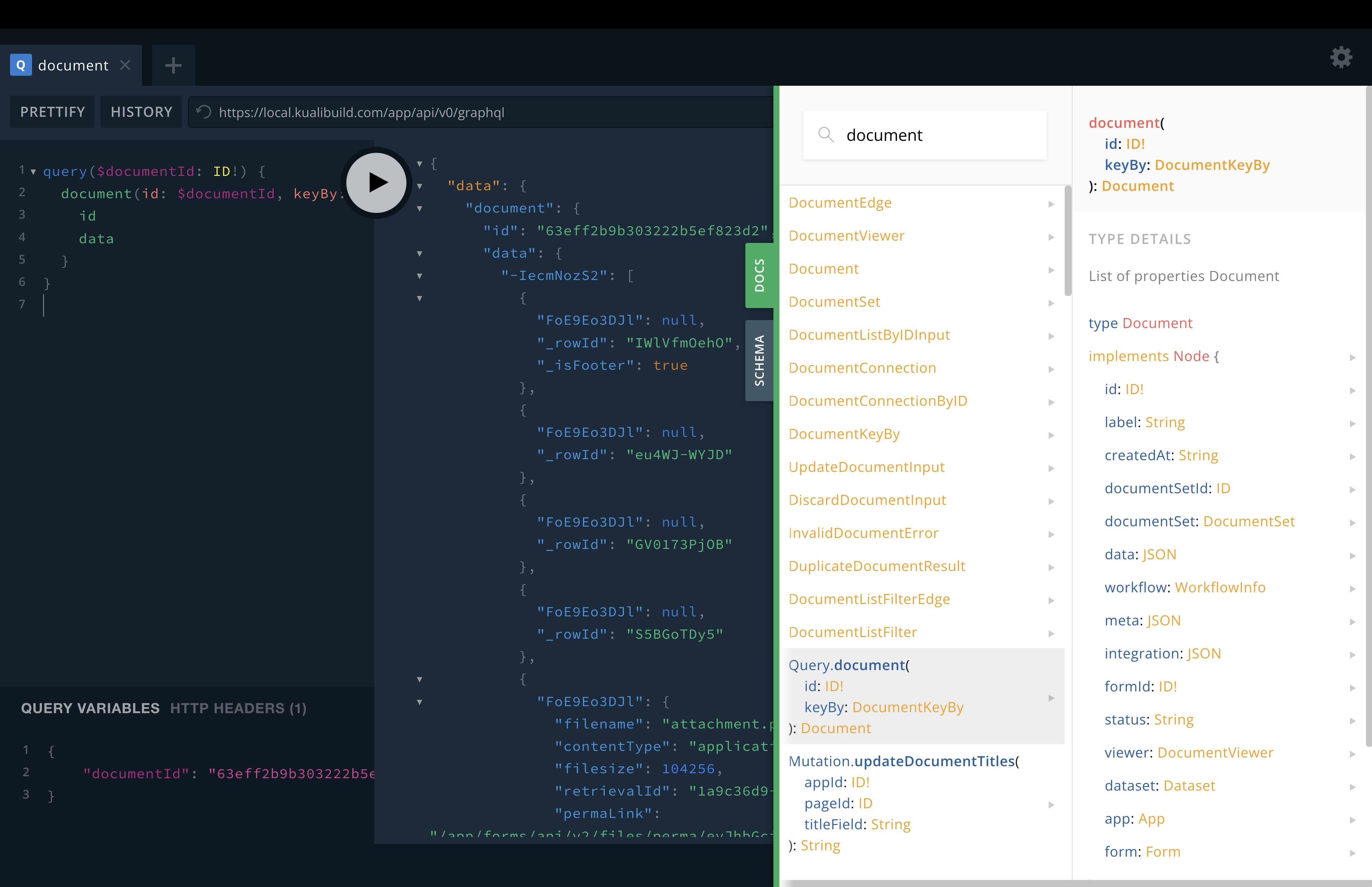 Documentation · Kuali Graphql